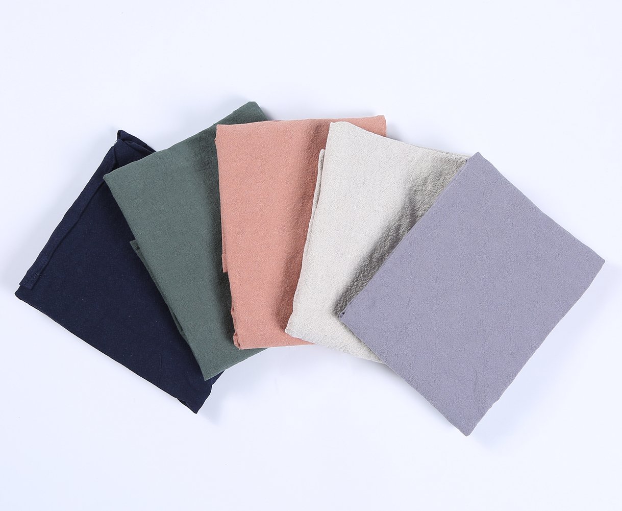 Soft Cotton Linen Apron Solid Color Halter Cross Bandage Aprons Japanese Style X Shape Double Pockets Round Skirt Kitchen Cooking Clothes Chef Summer Fit (Navy Blue)