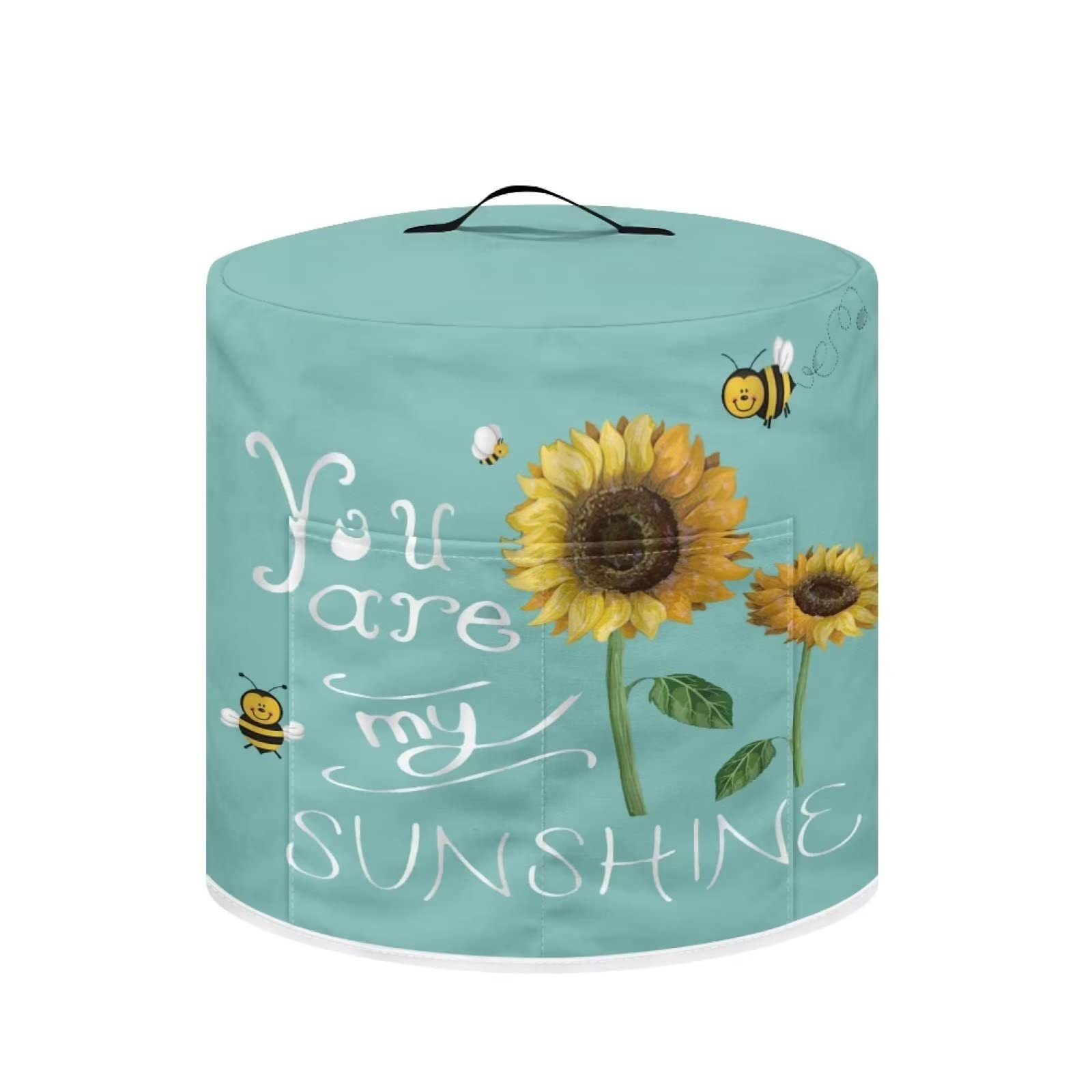 NETILGEN Air Fryer Cover Dust Cover Compatible with 3 Quart Instant Pot, Dust Protection Insulated Kitchen Appliance Cover with Top Handle and Storage Pockets for Women Wife Gift, You Are My Sunshine