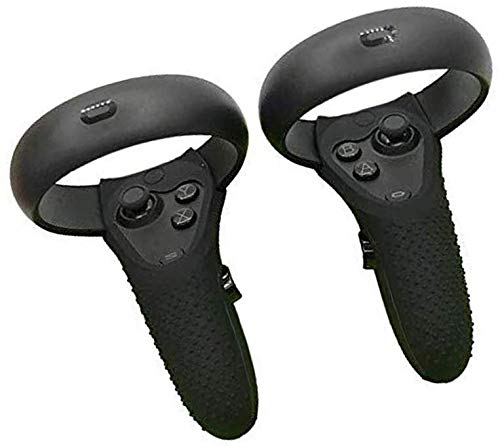 MASiKEN Silicone Face Mask + Touch Controller Skin Cover for Oculus Rift S, Face Pad Face Cushion Cover Sweatproof (Black)