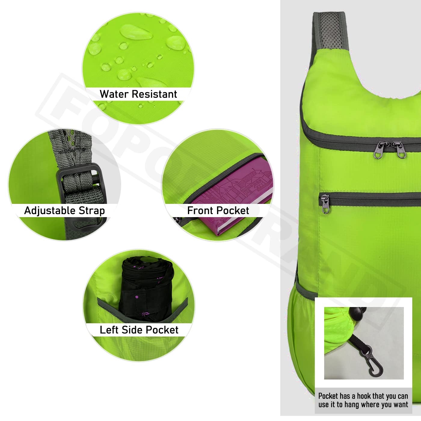 Lightweight Foldable Hiking Daypack Backpack - 30L Water Resistant Knapsack with Pouch for Women&Men - Waterproof Folding Rucksack for Outdoor Travel Camping Trekking Mountain (Foldable Rose Red A)