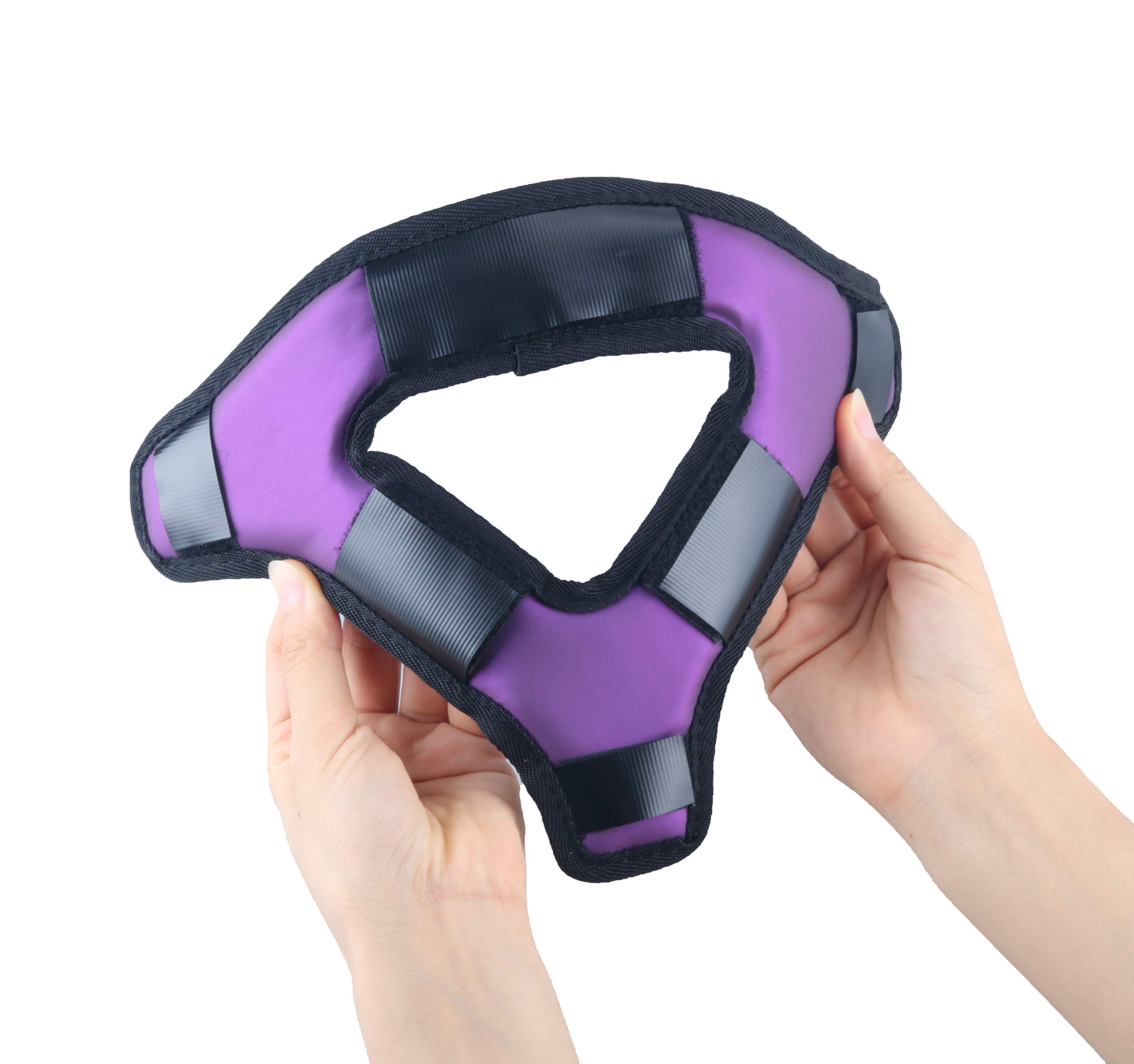 MASiKEN Silicone Face Mask Cover & Head Strap Pad Cushion for Oculus Quest Headset Accessories with PU Leather & Reduce Head Pressure (Purple)