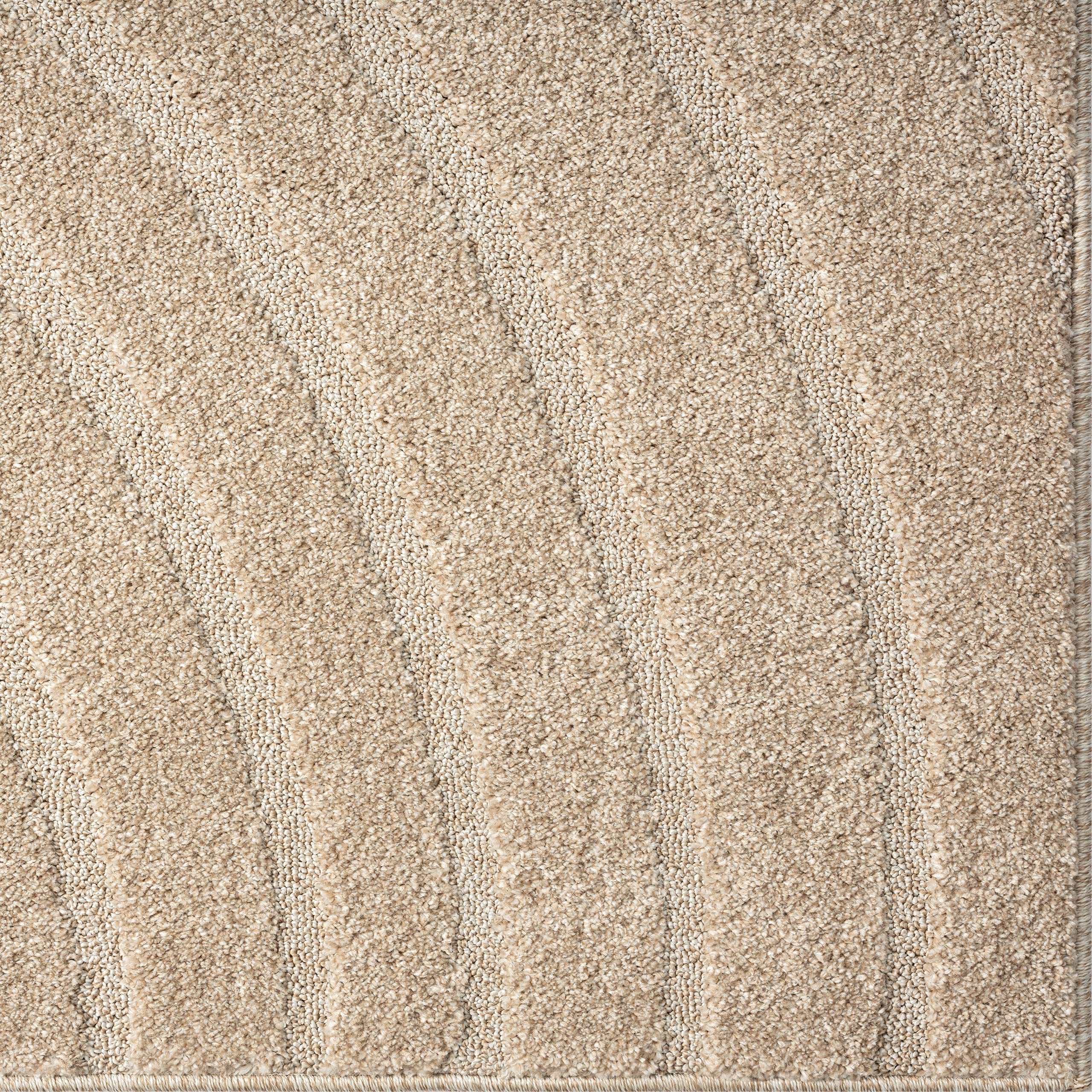 LUXE WEAVERS Modern Geometric Wave Beige 2x8 Area Rug