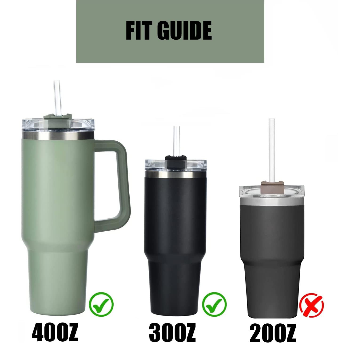 Replacement Straws for 40 oz Stanley Adventure Travel Tumbler, 12 inch Extra Long Clear Plastic Reusable Stanley Tumber Straws for Stanley Cup, Pack of 6 with 2 Cleaning Brushes