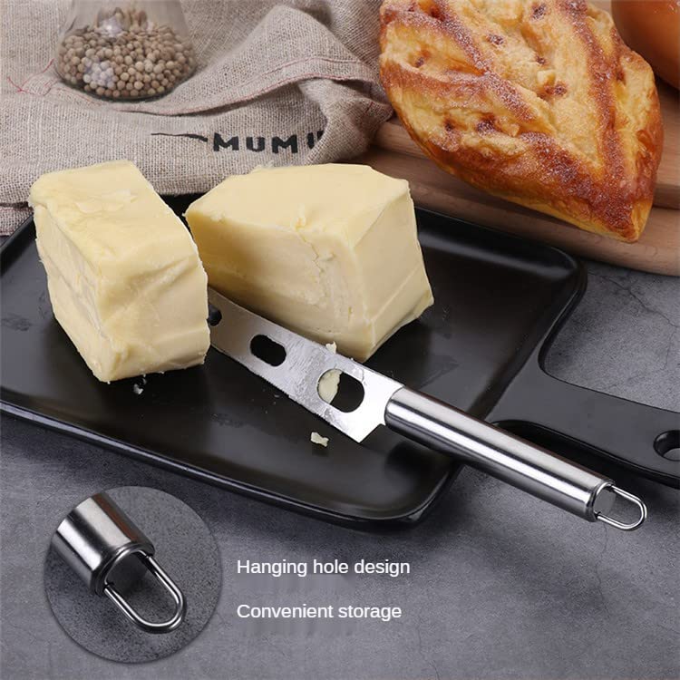 Vakitar Stainless Steel Three Holes Cheese Pizza Bread Cake Knife Kitchen Tools Easy To Carry
