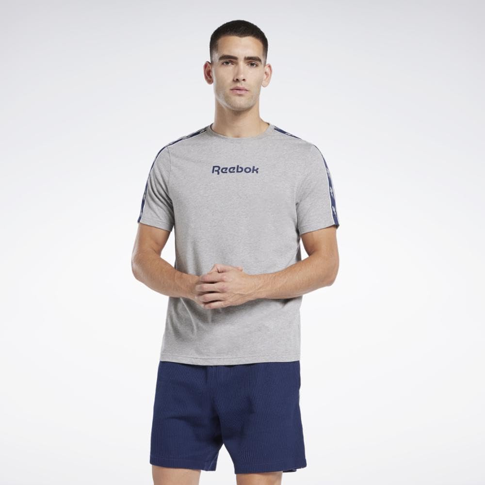 Reebok Men's Standard Tee, Semi Classic Teal/Black Read Logo, Large