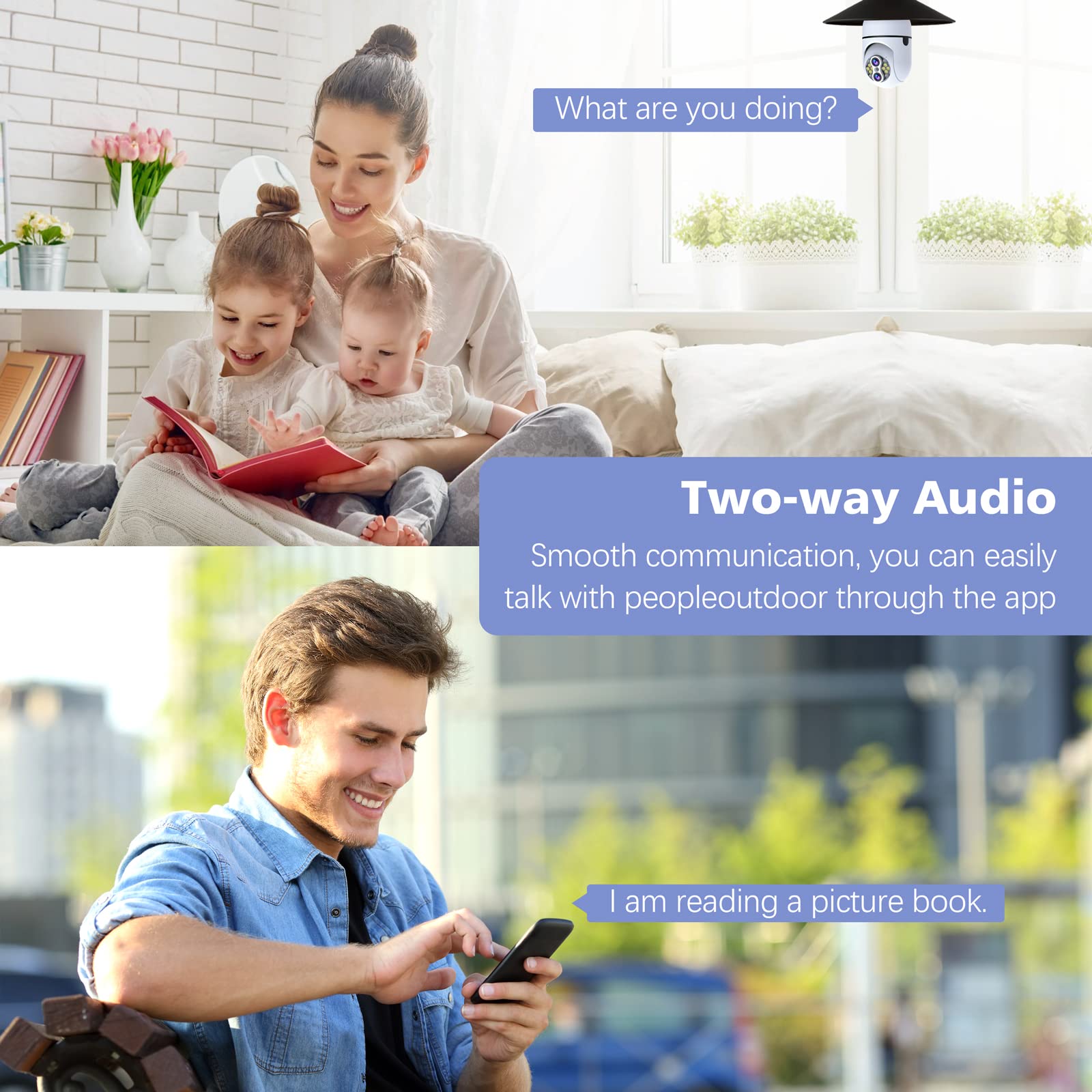 Upgrade 10X Hybrid Zoom 2MP Wireless Light Socket Security Camera, 2.4GHz WiFi Light Bulb Security Camera, Motion Detection, Color Night Vision, Sound & Light Alarm, Auto Tracking