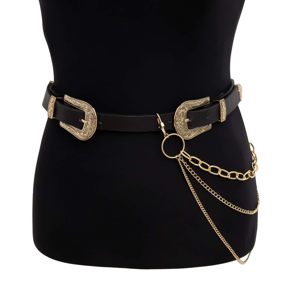 NA Metal Ring Punk All-Match Trouser Chain, Three-Layer Waist Chain, Metal Keychain, Bag Chain, Body with