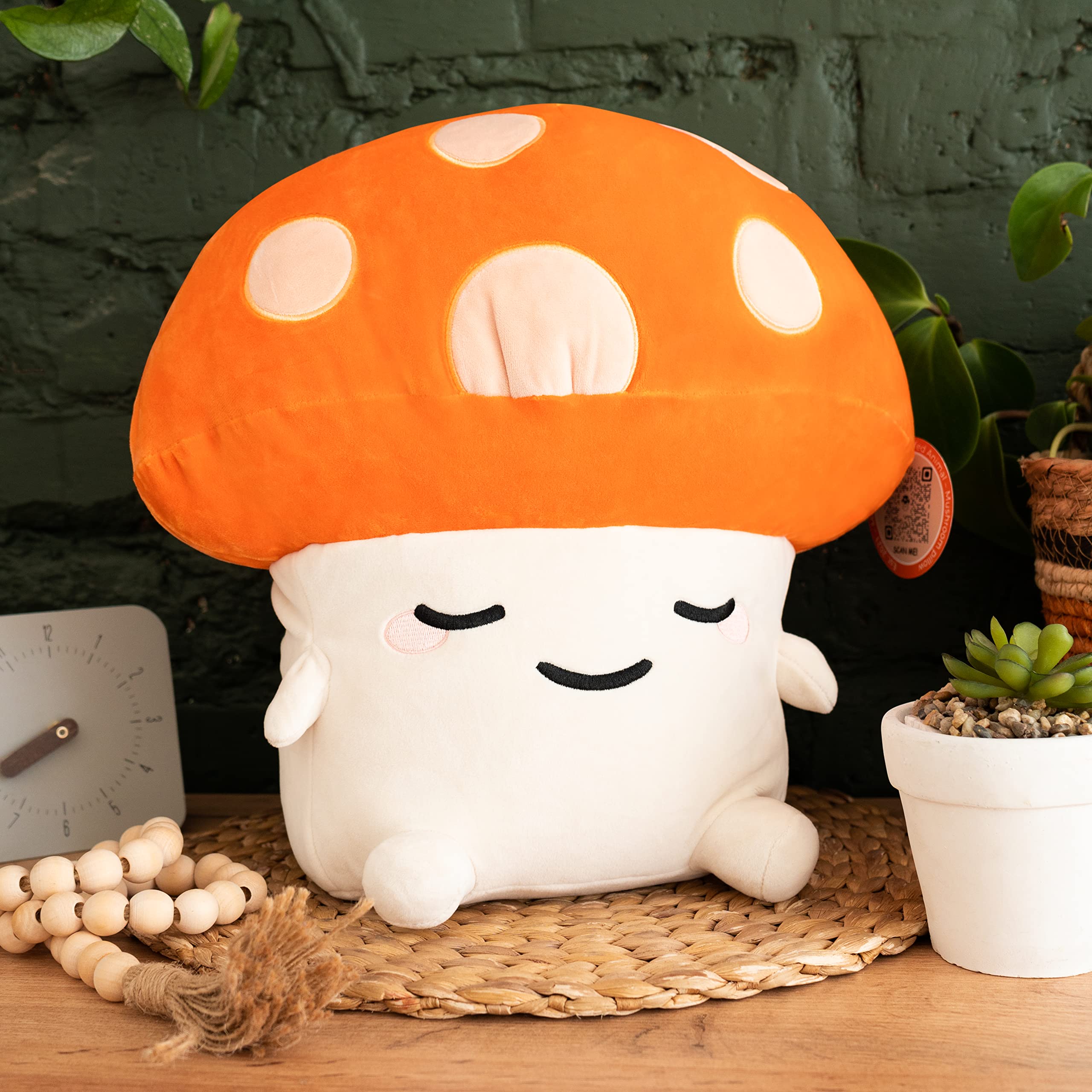 Squish PALS Kawaii Mushroom Plush Toy - 3D Stuffed Pillow - Cute 13 Inch Plushie for All Ages