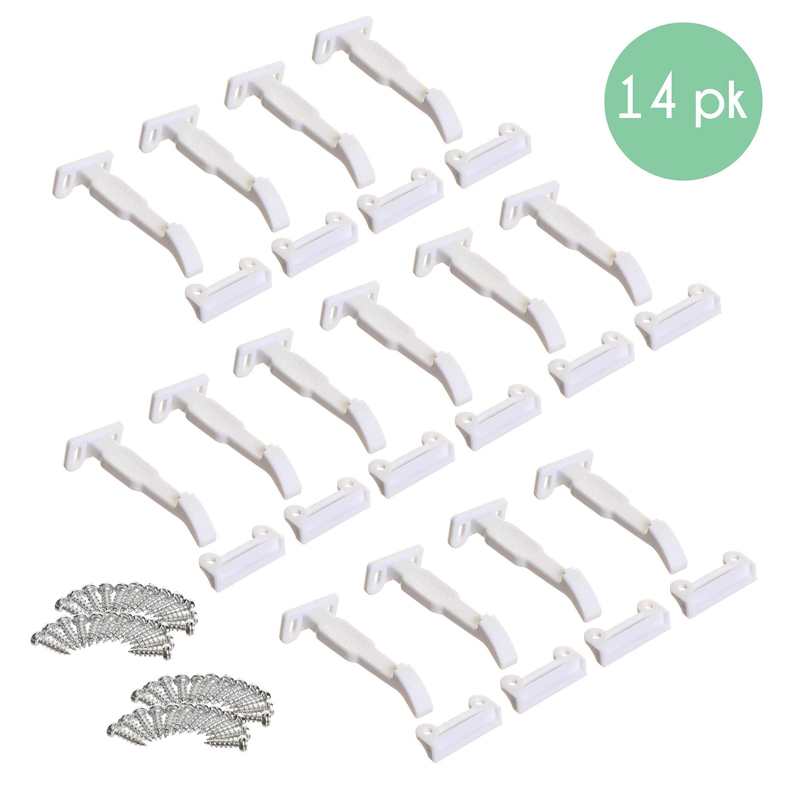 Little Chicks Baby Safety Cabinet and Drawer Locks -14 Pack of Latches - Model CK034