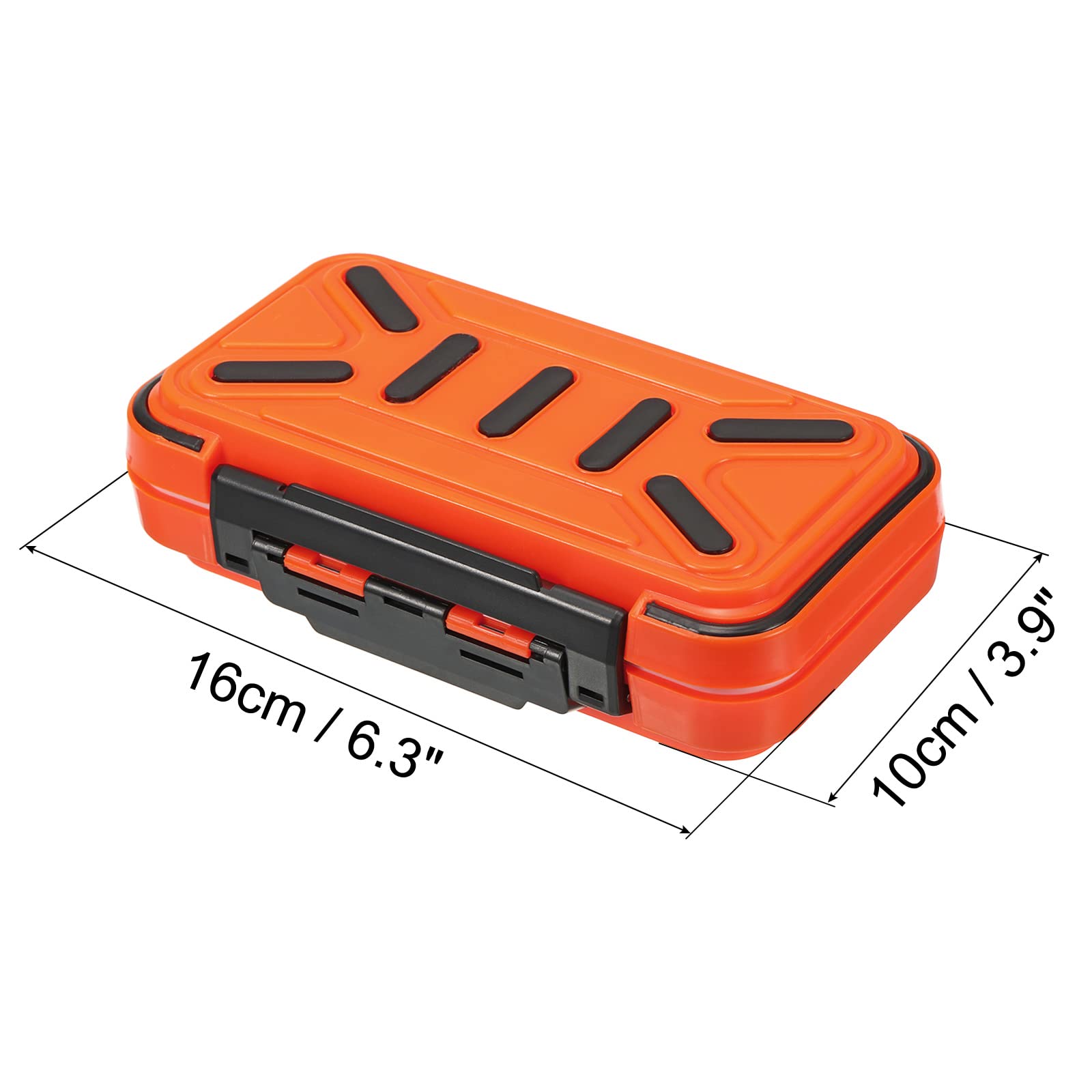 PATIKIL Waterproof Fishing Lure Box, Two-Sided Plastic Fish Tackle Bait Case Storage Container, Gray