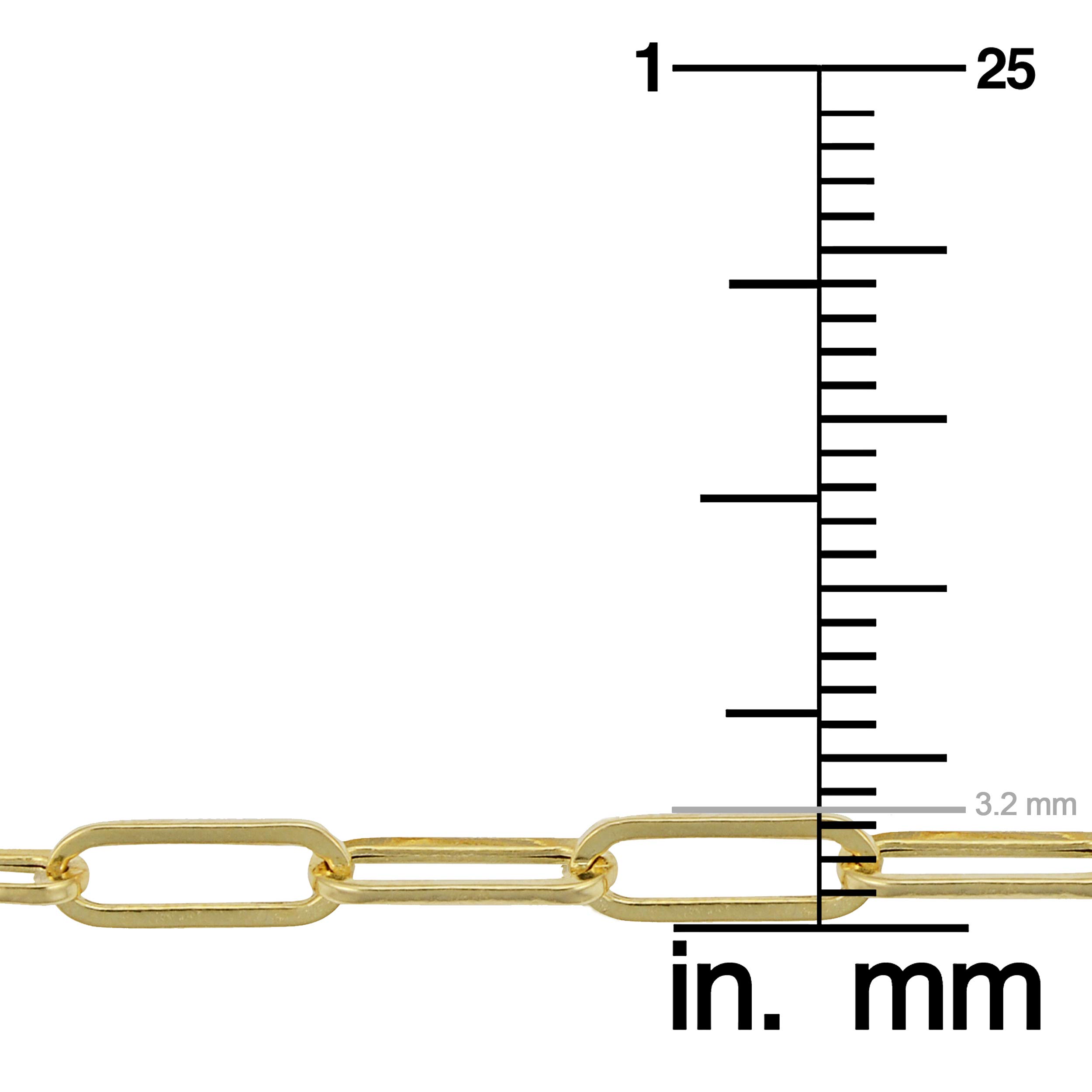 Kooljewelry 14k Yellow Gold 3.2 mm Polished Capsule Paperclip Chain Necklace (20 inch)