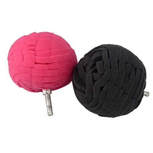 Thboxes 5 Pack Car Wheel Hub Drill Buffing Sponge Pads Kit,Auto Cone Metal Polish Buffing Polishing Ball for Automotive Car Wheels Care Buffing Tool in Bags