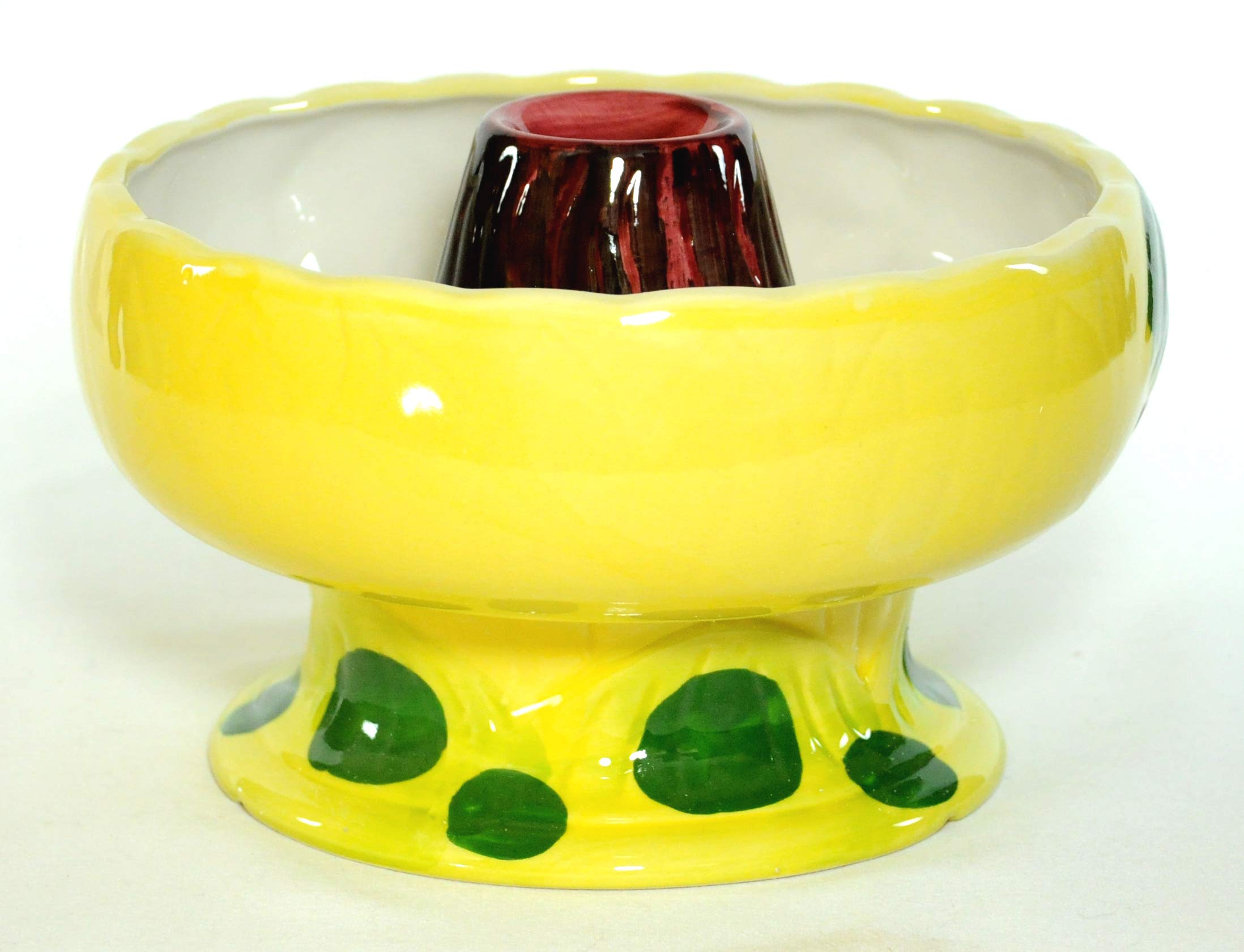 Myriahs 48 Ounce Ceramic Flaming Volcano Hula Girl Tiki Drink Bowl