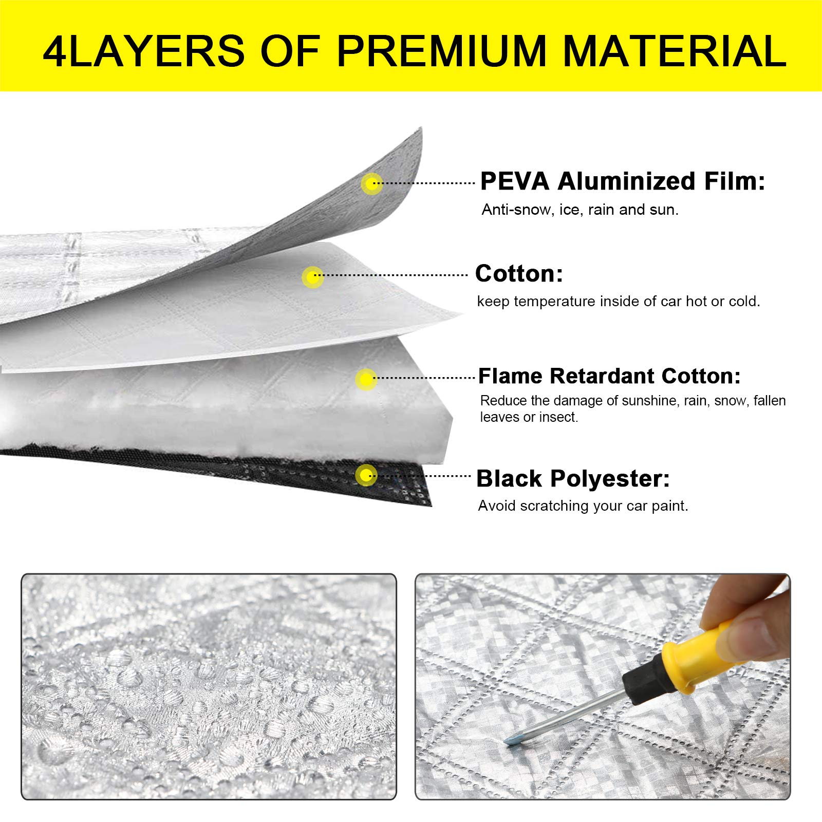 MOFEEZ RV Windshield Cover Compatible with Class C Ford 1997-2021, UV Block Offer Complete Privacy with Light Preserves Interior (White Color with Mirror Cutouts)