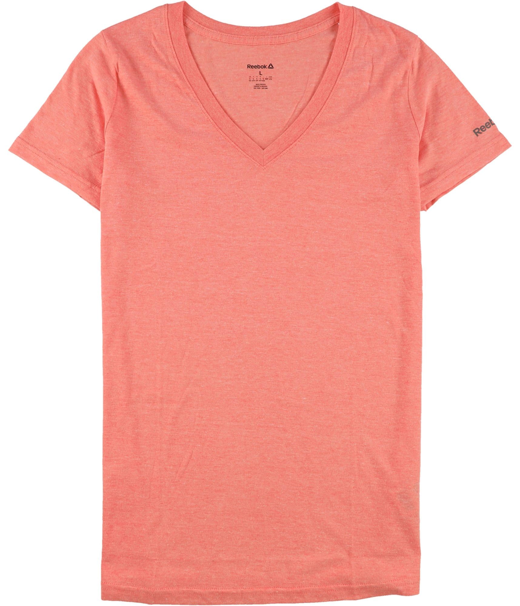 Reebok Womens Solid Basic T-Shirt, Orange, Large