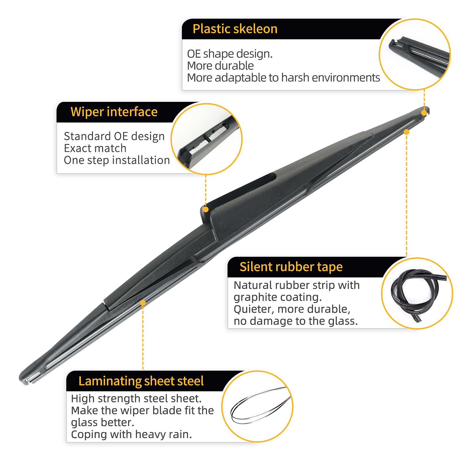 Replacement for 2009-2016 Ford Expedition Lincoln Navigator Rear Windshield Wiper Arm Blades-GAYCICC Car Back Window Wiper Cover Kit