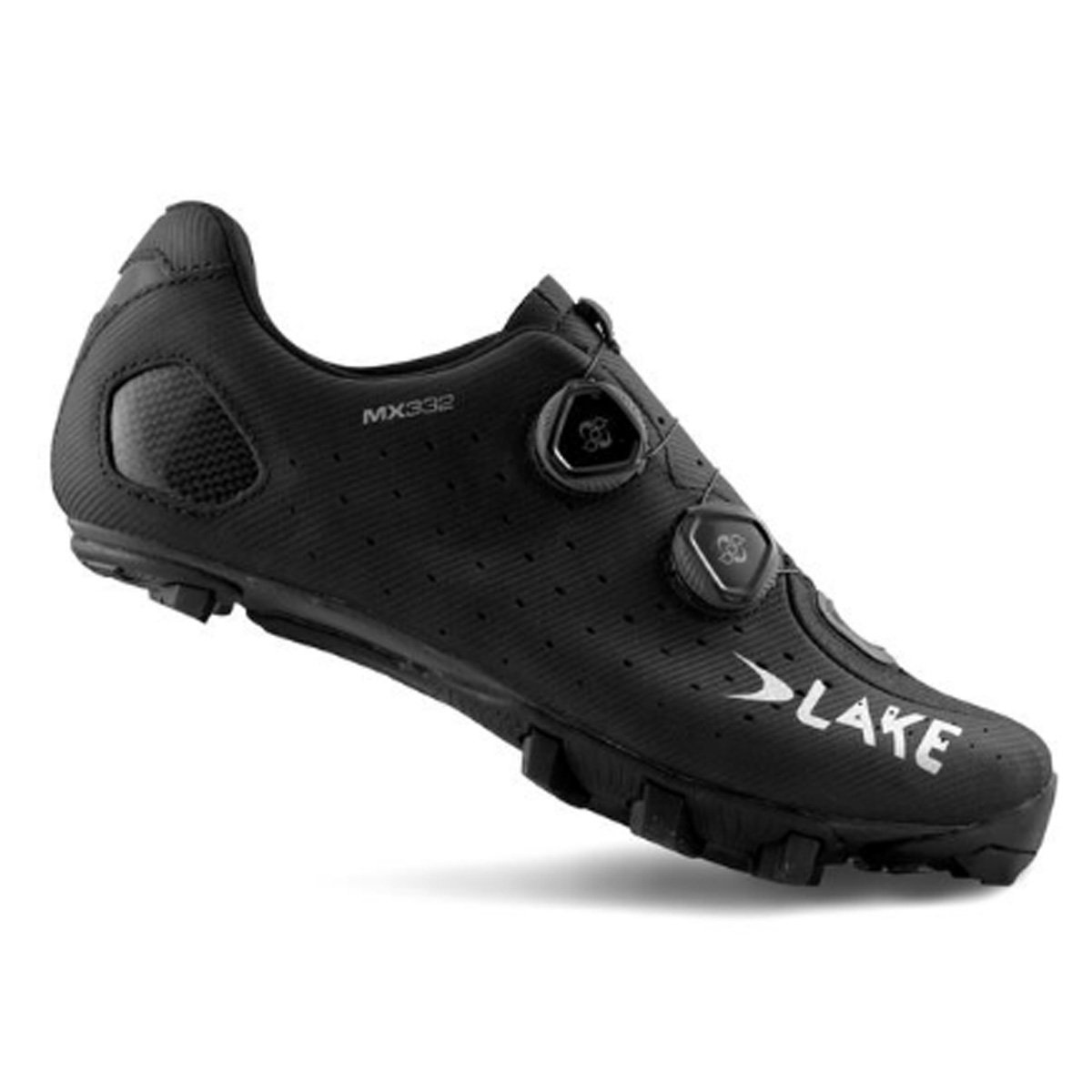 Lake Mx332 Wide Mountain Bike Shoe - Men's Black/Silver, 47.0