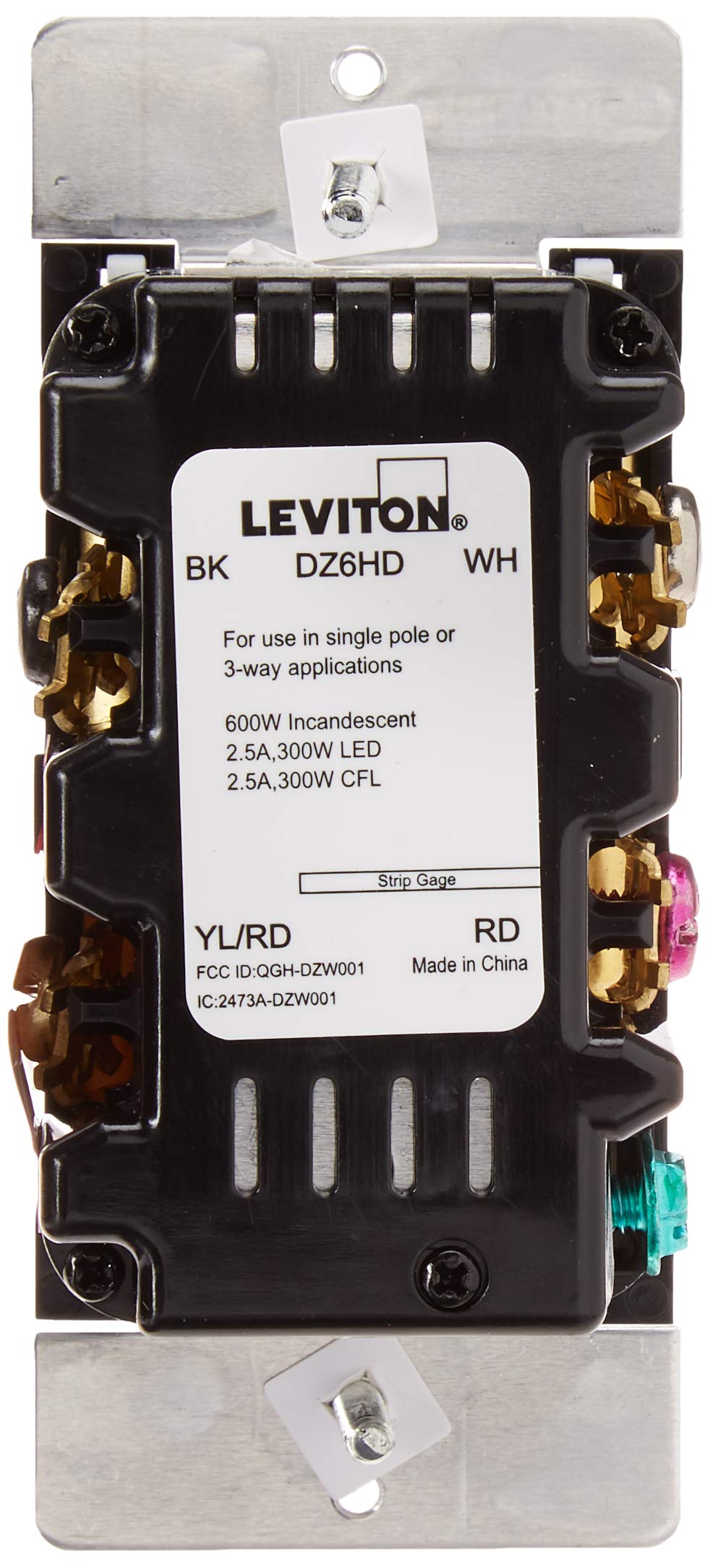 Leviton DZ6HD-1BZ Decora Smart 600W Dimmer with Z-Wave Technology, 10-Pack, White/Light Almond, Compatible with Alexa