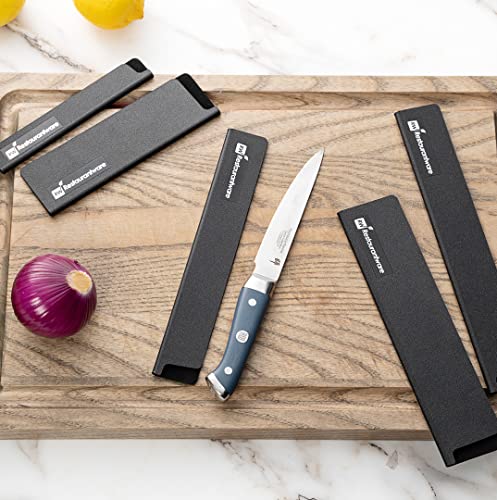 Restaurantware Sensei 8.5 x 1.4 Inch Knife Sleeve, 1 BPA-Free Knife Protector - Fits Fillet Knife, Felt Lining, Black Plastic Knife Blade Guard, Durable, Cut-Proof
