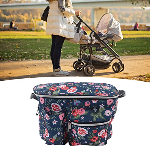 Travel Mommy Bag Diaper Bag Tote Large Capacity Outdoor Multi Functional Hanging Mommy Bag (Flower)