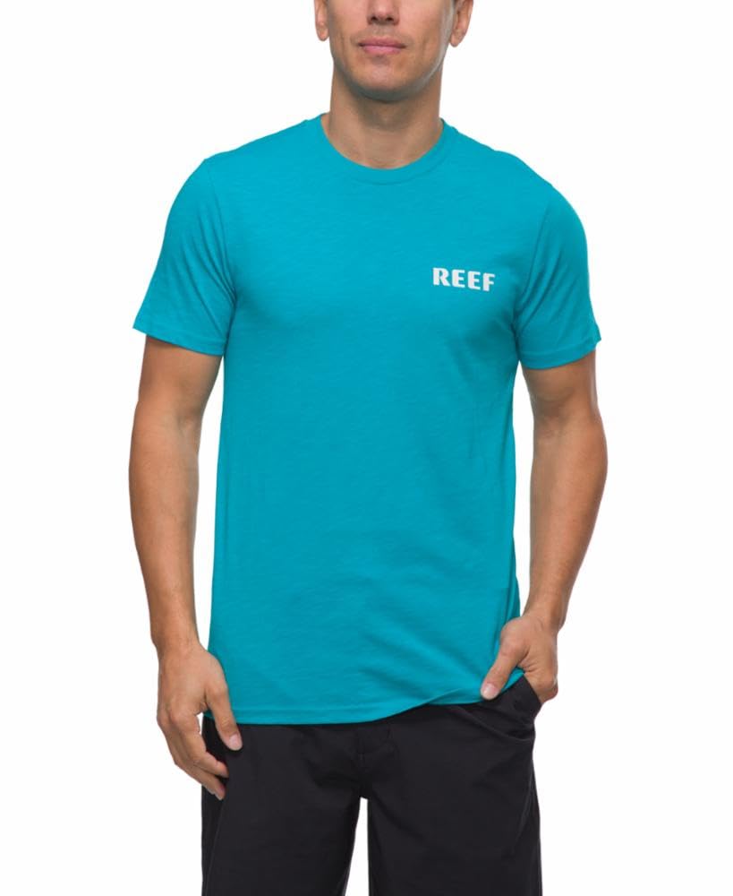 Reef Mens Short Sleeve Slub Tee - Lamppost (Vivid Blue, X-Large)