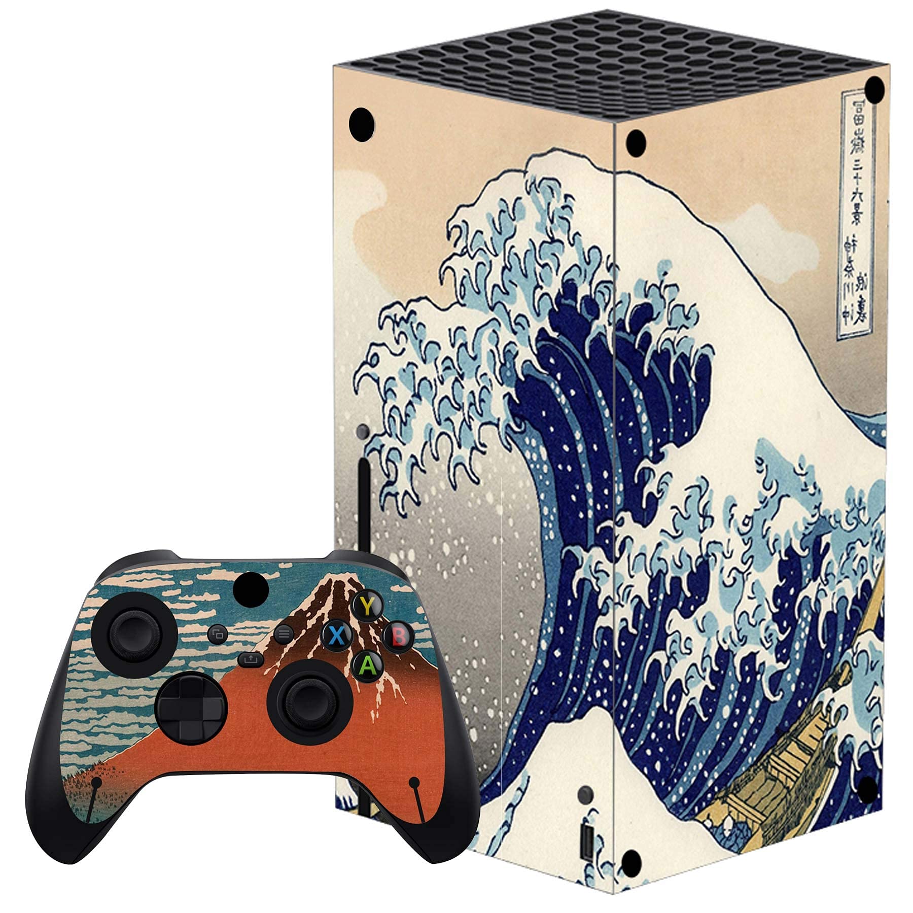 PlayVital The Great Wave Custom Vinyl Skins for Xbox Series X, Wrap Decal Cover Stickers for Xbox Series X Console Controller (Renewed)