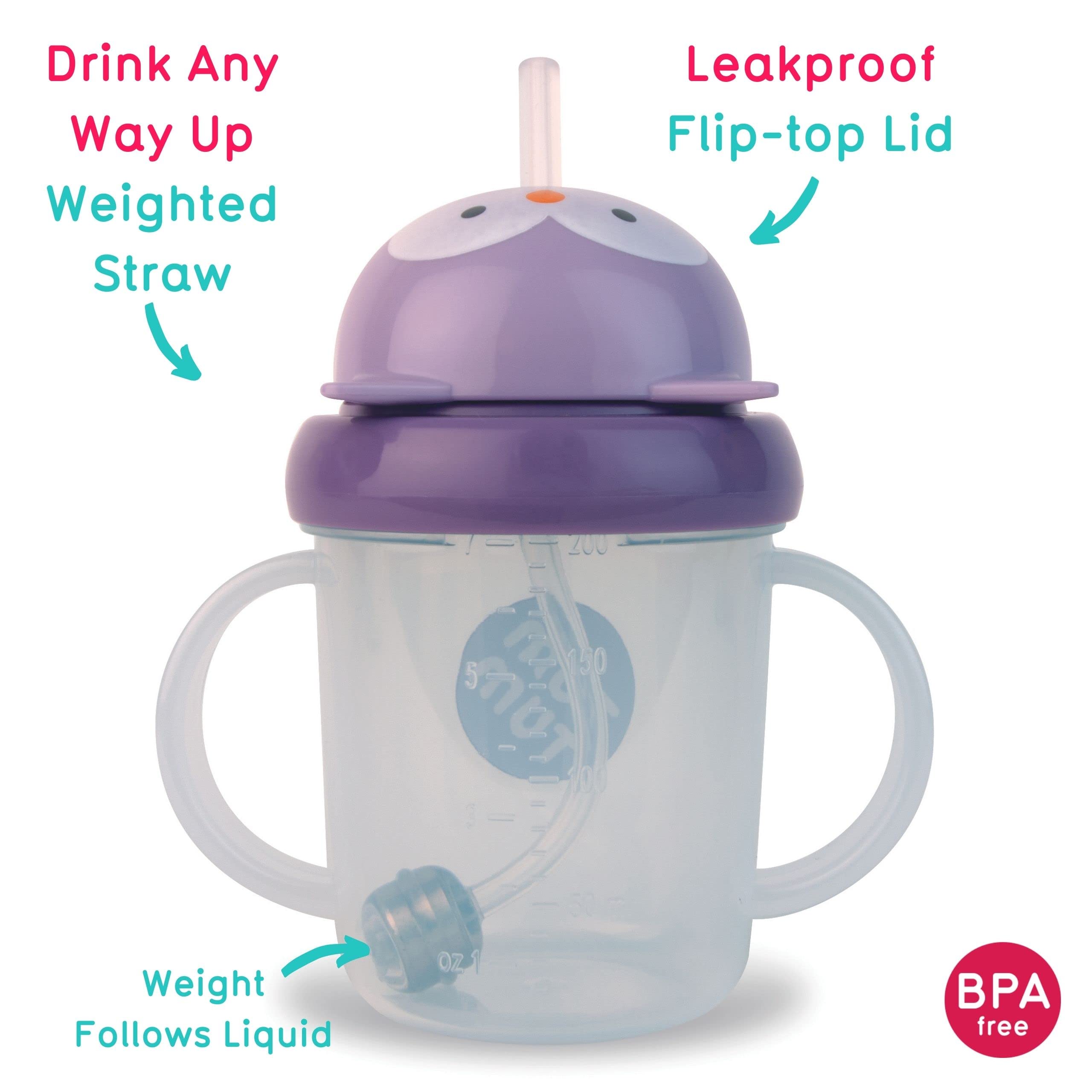 TUM TUM Tippy Up Free Flow Sippy Cup (No Valve), Sippy Cup for Toddlers, 200ml, BPA Free (Olivia Owl)