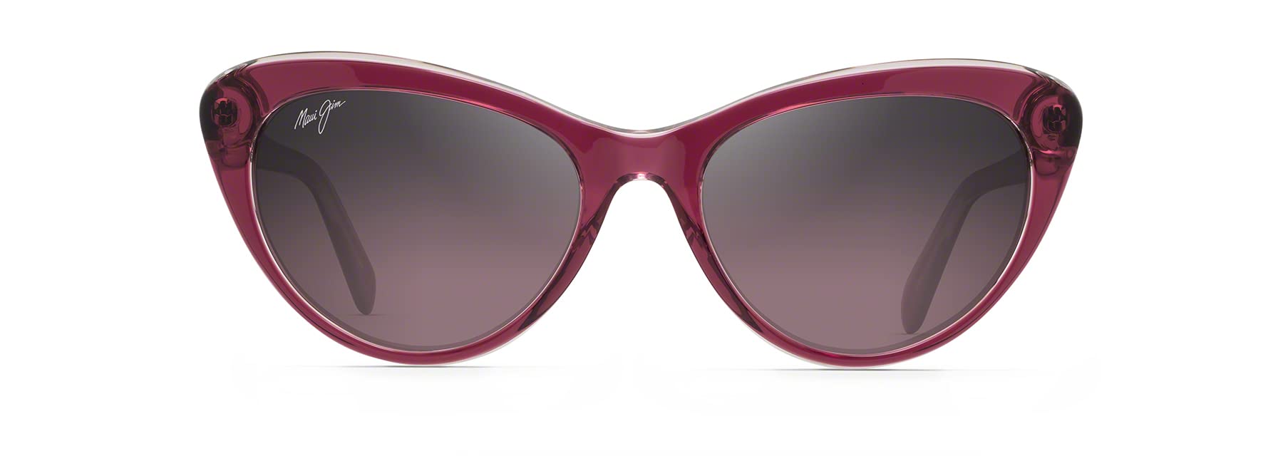 Maui Jim Women's Kalani Polarized Cat Eye Sunglasses, Raspberry w/ Crystal Interior/Maui Rose®, Small
