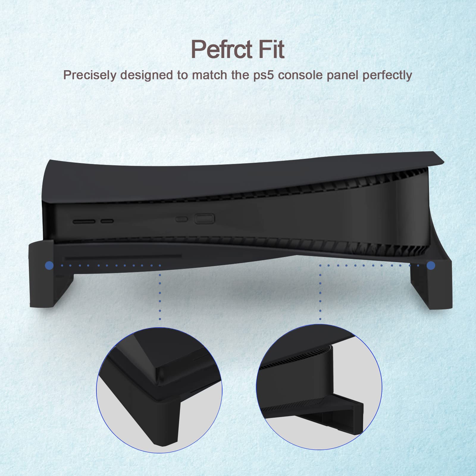 PS5 Accessories Horizontal Stand, PS5 Base Stand, Compatible with Playstation 5 Disc & Digital Editions (Black)