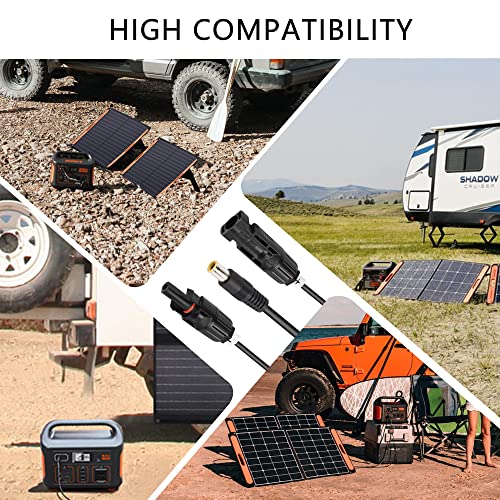 PNGKNYOCN Solar Panel to 8mm Short Cable,14 AWG Solar Panel Connector to DC 7909 Adapter Cable for Portable Backup Power Station Rechargeable Battery Pack Solar Generators(0.3M/1FT)