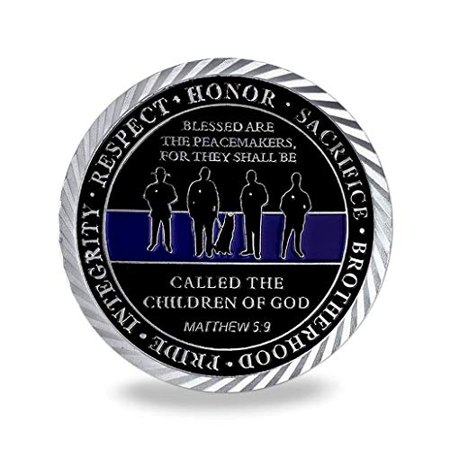 Thin Blue Line Lives Matter Police Officer Law Enforcement 3D Challenge Coin