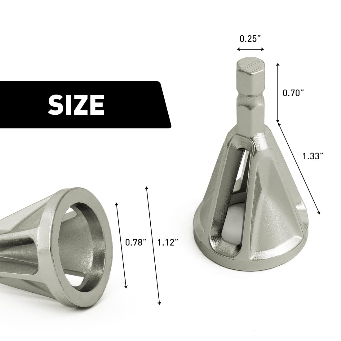 UTSAUTO 2Pcs External Chamfering Tool High Speed Steel Deburring External Chamfer Tool Hexagon Shank Remove Burr Tools Fit for Damaged Bolts Screws External Chamfer Deburring Tool Silver