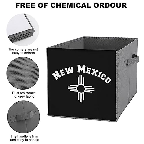 New Mexico Zia Symbol Storage Cubes with Handles Foldable Fabric Bins Organizing Baskets for Shelves Closet