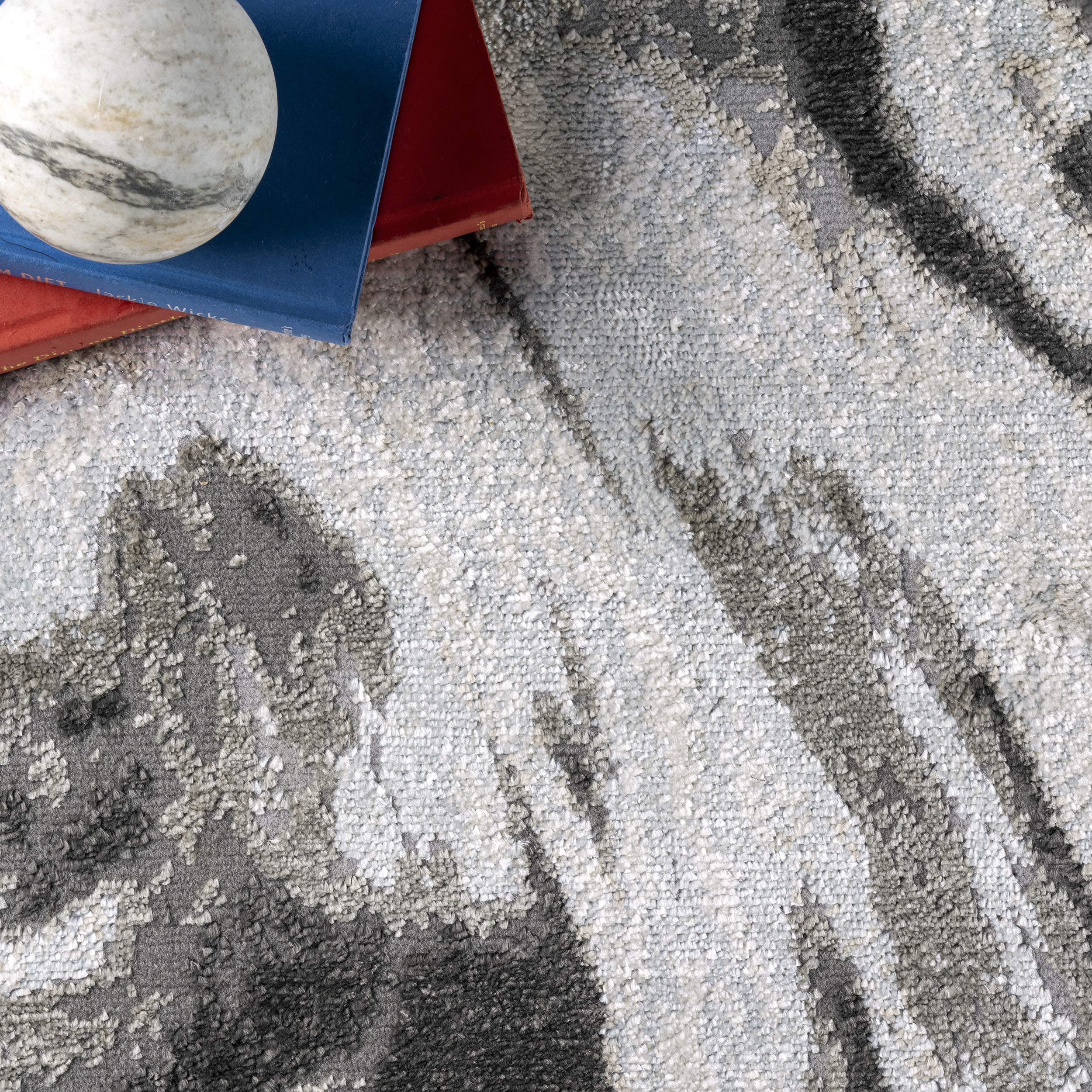 nuLOOM Drea Marble Abstract Area Rug, 4x6, Grey
