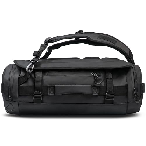 KORDIZ Travel Backpack - Carryall Travel Duffel Backpack - Bag Includes Backpack Straps and Laptop Sleeve (Black, 40L)