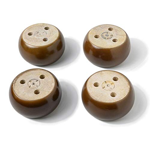 Mysummer 4PCS Round Furniture Bun Feet 2" Tall Replacement for Armchair Sofa Chair Loveseat Ottoman Dresser Legs (Walnut)