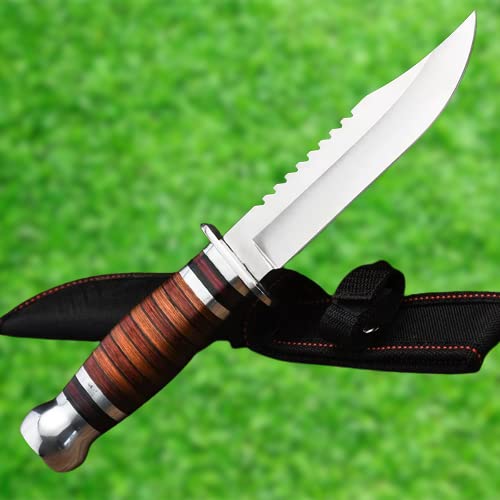 PSK209 - Fixed Blade Knife D2 Blade WOOD Handle Camping Survival Knife Outdoor Hunting