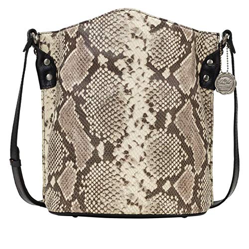 Patricia Nash Lavello Leather Crossbody Bucket Bag - Python