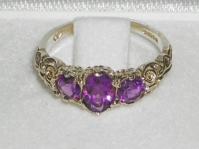 LetsBuyGold 925 Sterling Silver Natural Amethyst Womens Promise Ring - Size 6.5