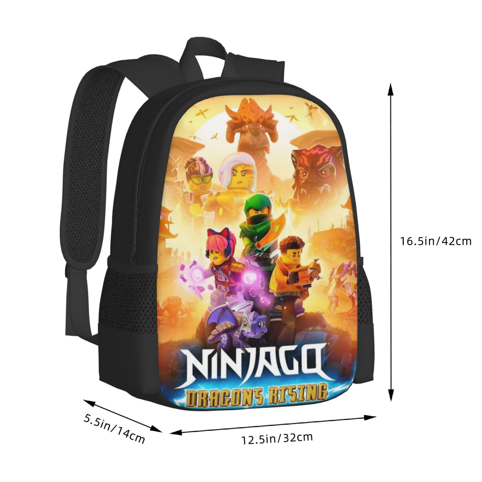 MILX Cartoon Unisex Backpack Ninja Large Capacity 17 Inch Laptop Backpack Travel Daypack Men Women Casual Tote