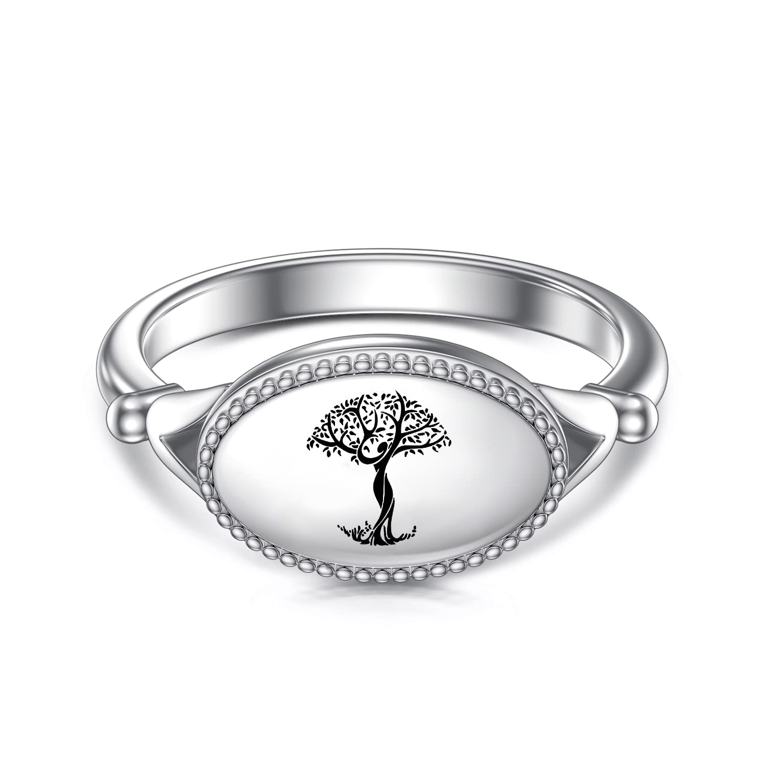 SIMONLY 925 Sterling Silver Tree Of Life Ring Natural Ring for Women
