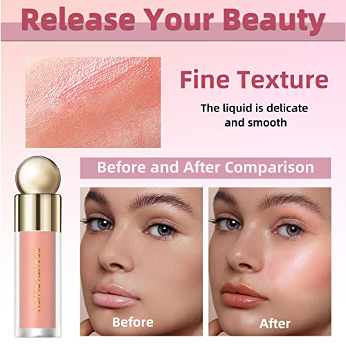 NewBang Liquid Blush Highlighter Contour Trio Set Cream Matte Blusher Rouge Rubor Dewy Cheek Tint Shimmer Glitter Luminizers Face Contouring Shading Bronzer Makeup Pen Moisturizing Blendable-3Pcs