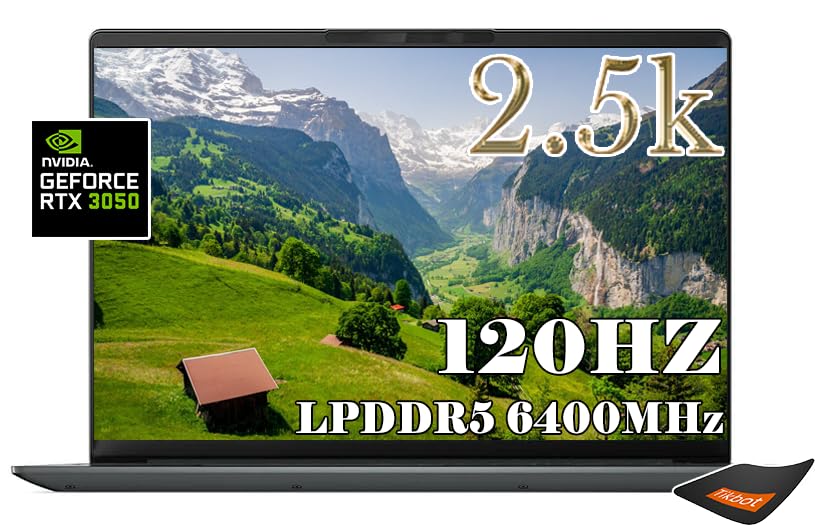 Lenovo IdeaPad 5 Pro 16'' QHD+ Notebook - AMD Ryzen 6600HS (>i7-11390H) 3.30 GHz 16 GB LPDDR5-6400 RAM 512 SSD NVIDIA GeForce RTX 3050 W/Mouse pad(16RAM|512GB), 16GB RAM | 512GB PCIe SSD