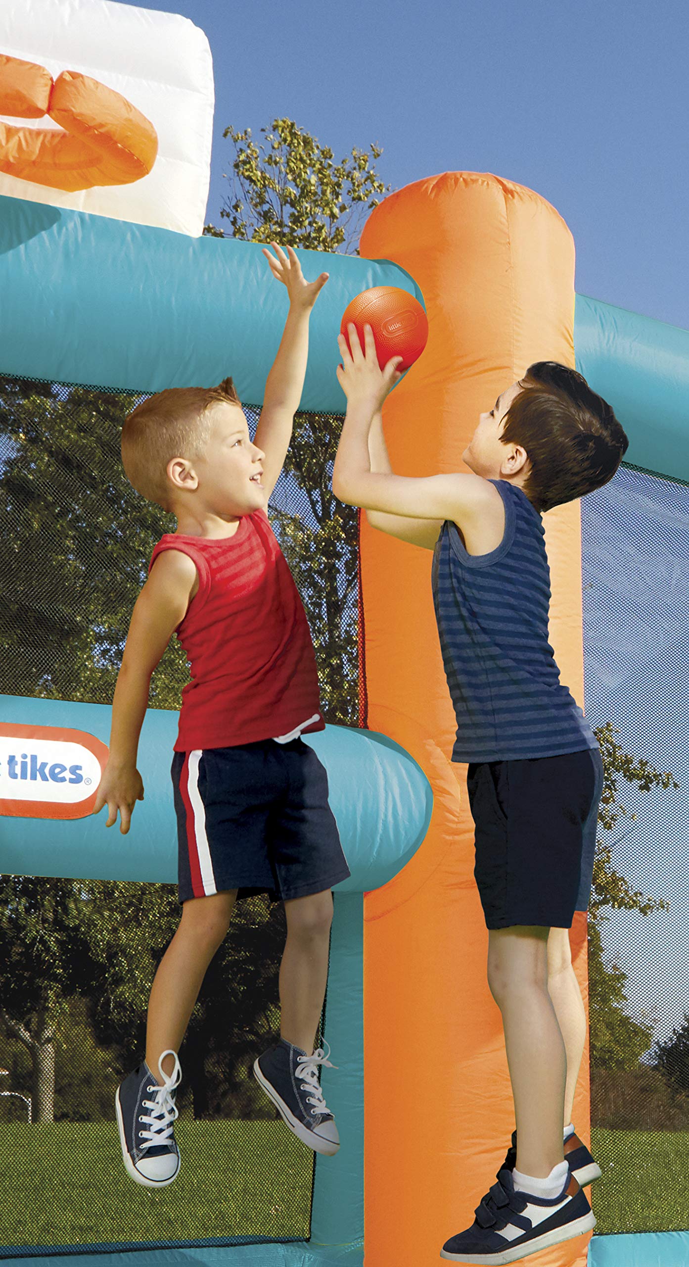 Little Tikes Huge Inflatable Backyard Soccer & Basketball Court for Multiple Kids, Blower with GFCI Plug