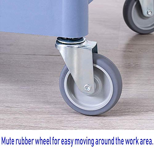 ZXZB Movable Trolleys, Kitchen Storage Hand Trucks, 3 Tier Hotel Catecart with Handle,Plastic Cleaning Service Collecting Rolling Trolley for Restaurants/Gray/107*51*97Cm