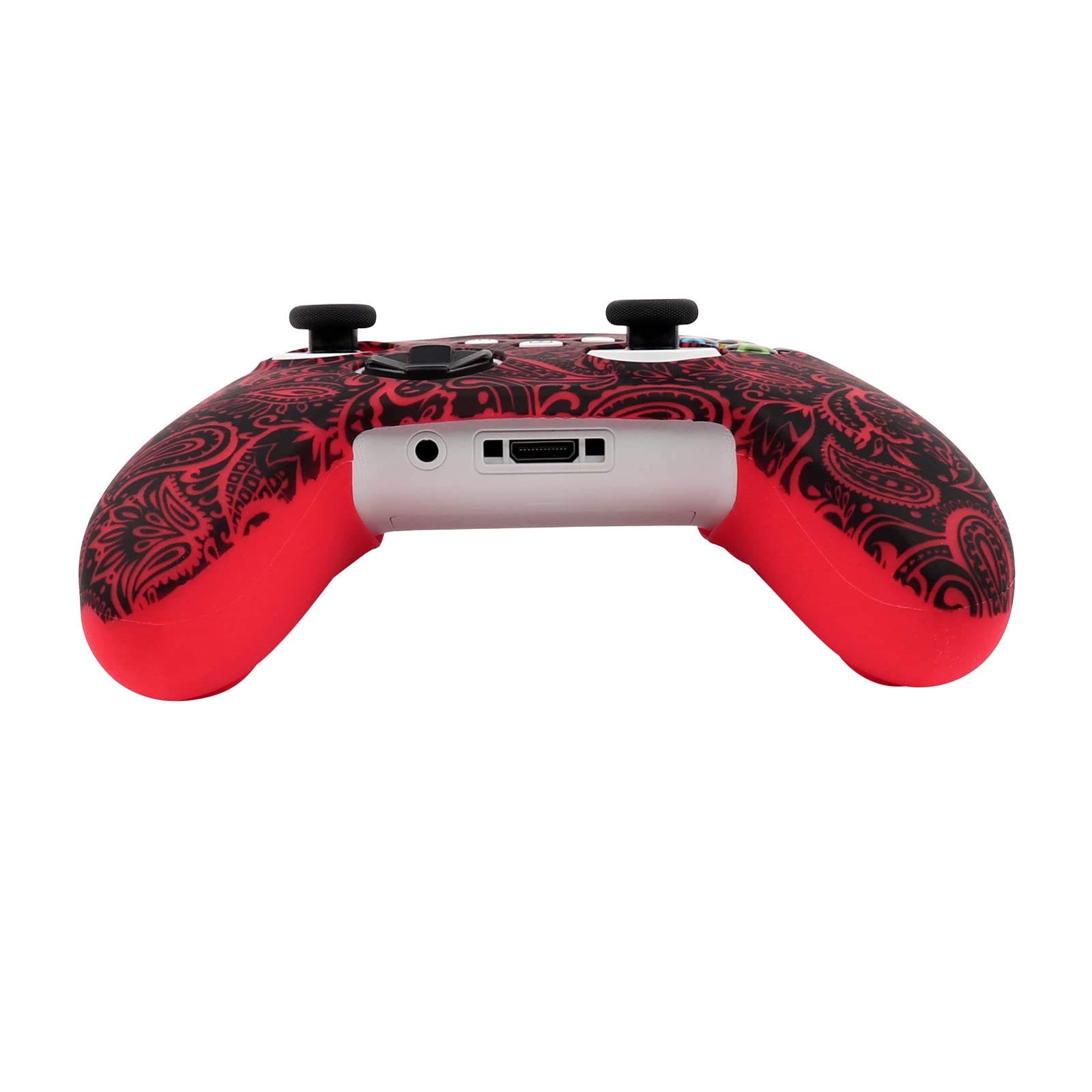 RALAN Water Print Controller Cover Skin Silicone Protector Compatible for Xbox Series S/X Controller (Black Pro Thumb Grip x 8,Cat + Skull Cap Cover Grip x 2)