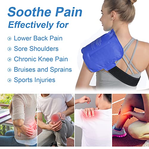 Relief Expert Ice Pack for Injuries Reusable(16" x 9") Gel Cold Pack for Lower Back, Shoulder, Knee, Hip Pain Relief, Cold Compress for Swelling, Bruises – Flexible