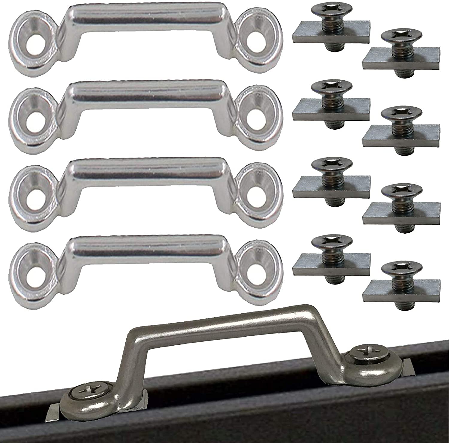 Pmsanzay Pack of 4 Kayak Track Mount Kayak Boat Bungee Deck Loop Tie Down Eyelet to Hold Your Bungee Cord or Ropes Strap Up to 1.3" for Kayak, Canoes and Boats Deck Rigging - No Drilling - No Track