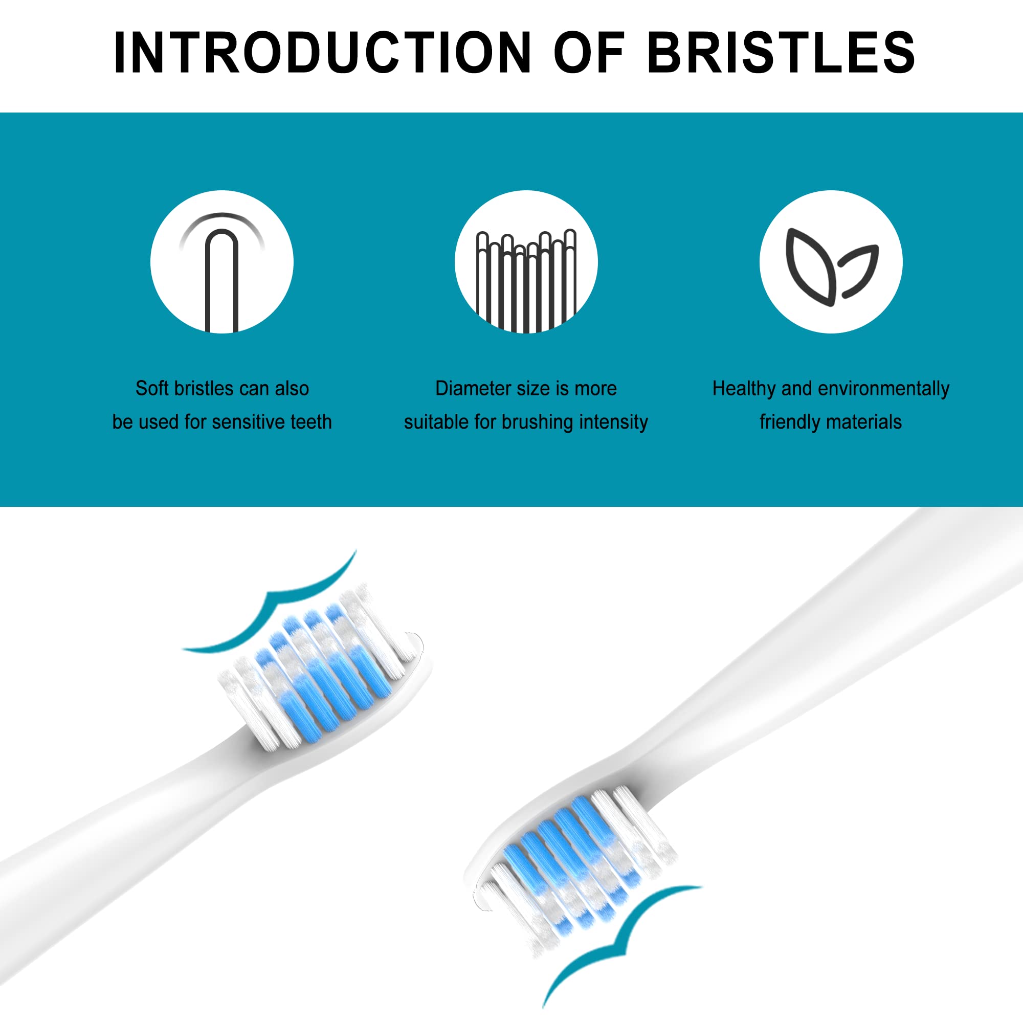 VDTG 2pcs White Electric Toothbrush, Adult Rechargeable Toothbrush, 6 Optional Modes and 2-Minute Built-in Timer, Waterproof Function, USB Fast Charging