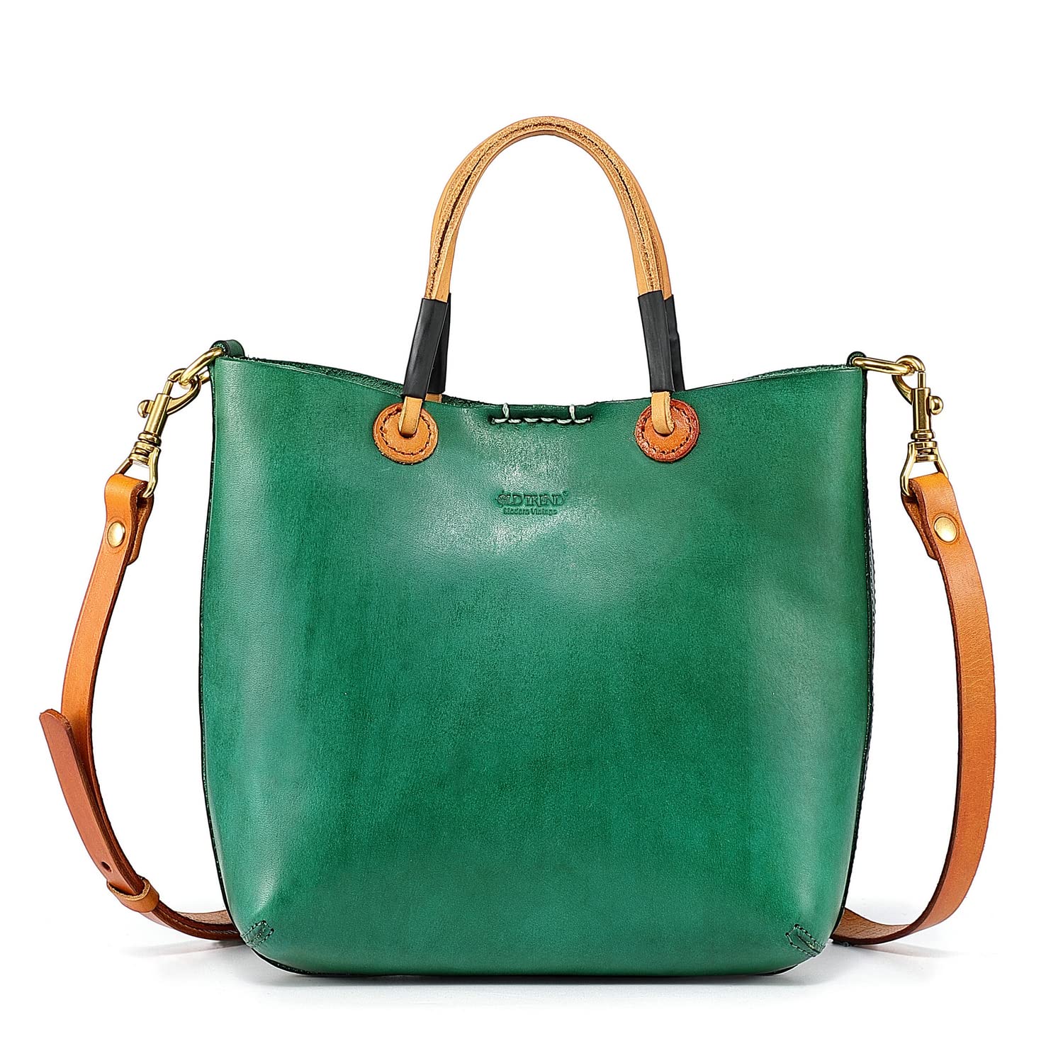 OLD TREND Genuine Leather Outwest Mini Tote Bag (Green)